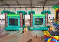 China Green Printed PVC Small Inflatable Bouncer Castle Kids Playground Flame Resistant for sale