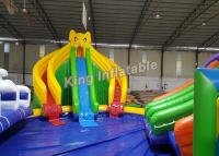 China Yellow / Blue Giant Inflatable Water Parks Animal Theme 0.55mm PVC Tarpaulin for sale