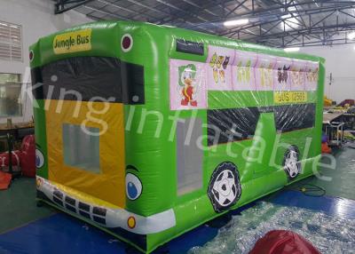 China Jungle Bus Shape Inflatable Jumping Castle Indoor and  Outdoor Playground for sale