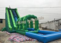 China Attractive Commercial Outdoor Giant Long Green Inflatable Water Slide slip and slide For Adult for sale