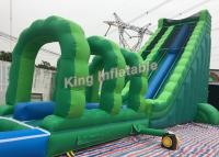 China Attractive Commercial Outdoor Giant Long Green Inflatable Water Slide slip and slide For Adult for sale