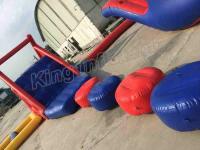 China 0.9mm PVC Tarpaulin Huge Inflatable Water Parks 40m Diameter With Red / Blue Colour for sale