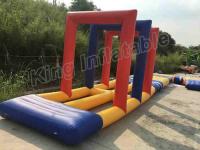 China 0.9mm PVC Tarpaulin Huge Inflatable Water Parks 40m Diameter With Red / Blue Colour for sale