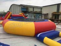 China 0.9mm PVC Tarpaulin Huge Inflatable Water Parks 40m Diameter With Red / Blue Colour for sale