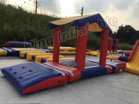 China 0.9mm PVC Tarpaulin Huge Inflatable Water Parks 40m Diameter With Red / Blue Colour for sale