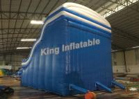 China Four Lane Blue Inflatable Water Slide Adult / Kids Swimming Pool Water Slide for sale