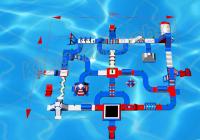 China Giant Exciting Inflatable Aqua Park / Inflatable Playground With Slide 50 * 35m for sale