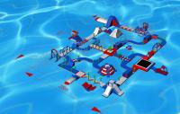 China Giant Exciting Inflatable Aqua Park / Inflatable Playground With Slide 50 * 35m for sale