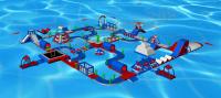China Giant Exciting Inflatable Aqua Park / Inflatable Playground With Slide 50 * 35m for sale