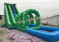 China Blue / Green Customized Inflatable Water Slide With Constant Blowing System for sale