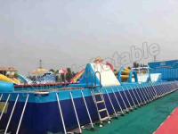 China 2 Years Warranty Animal Inflatable Water Parks With Frame Pool / Cartoon Slide for sale