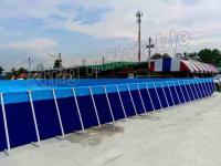 China Commercial Inflatable Water Slide Park 0.9mm PVC Tarpaulin Blow Up Water Park with above ground pool for sale