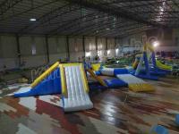 China Outside Large Water Slide Inflatable Water Parks With Floating Trampoline for sale
