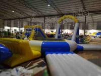 China Outside Large Water Slide Inflatable Water Parks With Floating Trampoline for sale
