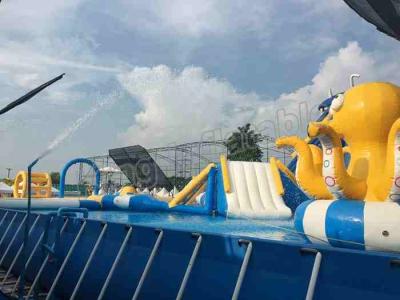 China CE Exciting Inflatable Water Parks With Large Frame Pool / Octopus Slide for sale