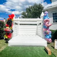 China Wedding Pastel Pink Inflatable Bouncy Jump Castle Ball Pit Mini White Bounce House for sale