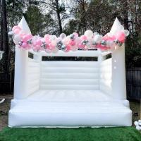China Wedding Pastel Pink Inflatable Bouncy Jump Castle Ball Pit Mini White Bounce House for sale