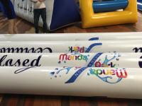 China Outdoor White Blow Up Water Floating Buoys Logo Printed PVC Water Toys For Alert for sale