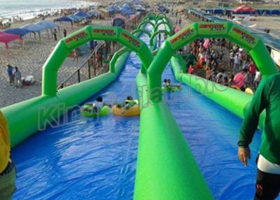 China Double Lane Inflatable Slip N Slide 100m Long For Kids N Adults for sale
