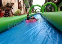 China Double Lane Inflatable Slip N Slide 100m Long For Kids N Adults for sale