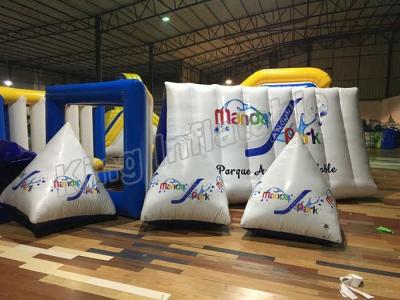 China Triangle Airtight  Inflatable Floating Buoys Water PVC Toys With CE Approved Air Pump for sale