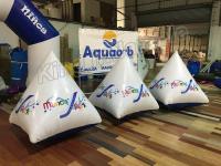 China Triangle Airtight  Inflatable Floating Buoys Water PVC Toys With CE Approved Air Pump for sale