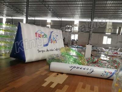 China Durable PVC White And Blue Inflatable Water Toy , CE Approved  Blow Up Floating Buoy for sale