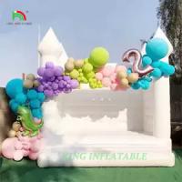 China Custom Wedding Party Inflatable Bouncer White Bouncy House Jumping Castle Commercial Bounce Castle for sale
