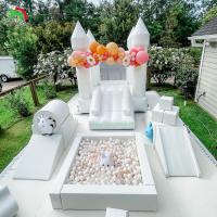 China Custom Wedding Party Inflatable Bouncer White Bouncy House Jumping Castle Commercial Bounce Castle for sale