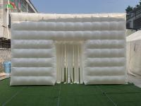 China Outdoor Led Lighting Inflatable Igloo Flat Top White Large Inflatable Camping Tent  Wedding Party Tent for sale