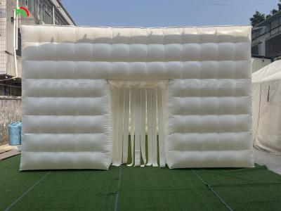 China Outdoor Led Lighting Inflatable Igloo Flat Top White Large Inflatable Camping Tent  Wedding Party Tent for sale