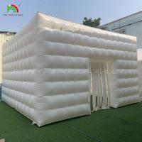 China Outdoor Led Lighting Inflatable Igloo Flat Top White Large Inflatable Camping Tent  Wedding Party Tent for sale