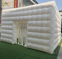 China Outdoor Led Lighting Inflatable Igloo Flat Top White Large Inflatable Camping Tent  Wedding Party Tent for sale