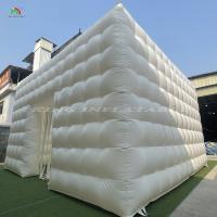 China Outdoor Led Lighting Inflatable Igloo Flat Top White Large Inflatable Camping Tent  Wedding Party Tent for sale