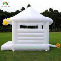 China Commercial Adults Kids Inflatable Bouncer White Bouncy House Inflatable Jump Castle Bouncer For Wedding for sale