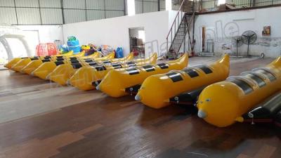 China 3 Seats Inflatable Water Banana Boat With 0.9mm PVC Tarpaulin Material for sale