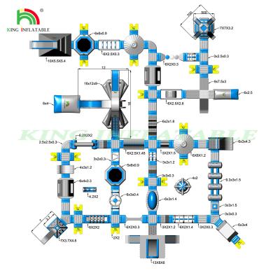 China Commercial Inflatable Park Slide With Frame Pool Inflatable Land Water Park For Adventure Park for sale