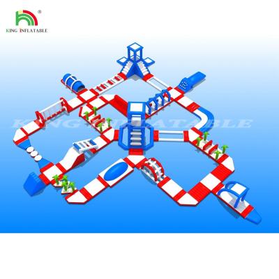 China Custom Inflatable Aqua Park Commercial Inflatable Floating Water Park With Water Slide For Party Rental for sale
