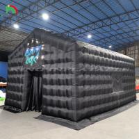 China Portable Large Party Tent House Black LED Light Disco Bar Inflatable Cube Tent for sale