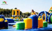 China Inflatable Water Park Equipment Floating Slide Trampoline for sale