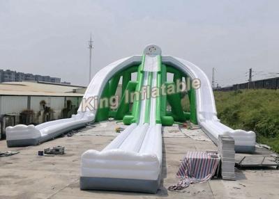 China Giant Green Exciting Trippo Inflatable Water Slide With 3 Lane For Adult for sale