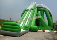 China Giant Green Exciting Trippo Inflatable Water Slide With 3 Lane For Adult for sale