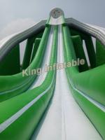 China Giant Green Exciting Trippo Inflatable Water Slide With 3 Lane For Adult for sale