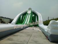 China Giant Green Exciting Trippo Inflatable Water Slide With 3 Lane For Adult for sale