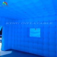 China Customizable Color LED Lighting Mobile Night Club Tent Blue Inflatable Cube Tent Party Tent For Events for sale