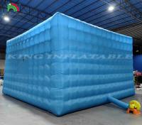 China Customizable Color LED Lighting Mobile Night Club Tent Blue Inflatable Cube Tent Party Tent For Events for sale