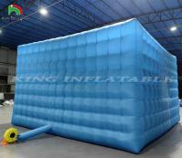 China Customizable Color LED Lighting Mobile Night Club Tent Blue Inflatable Cube Tent Party Tent For Events for sale