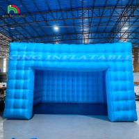 China Customizable Color LED Lighting Mobile Night Club Tent Blue Inflatable Cube Tent Party Tent For Events for sale