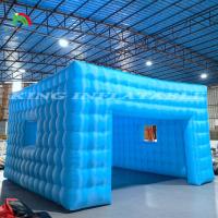 China Customizable Color LED Lighting Mobile Night Club Tent Blue Inflatable Cube Tent Party Tent For Events for sale