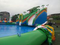China Commercial Water Play Equipment Mobile Land Inflatable Ground Water Park Large Pool Slide for sale